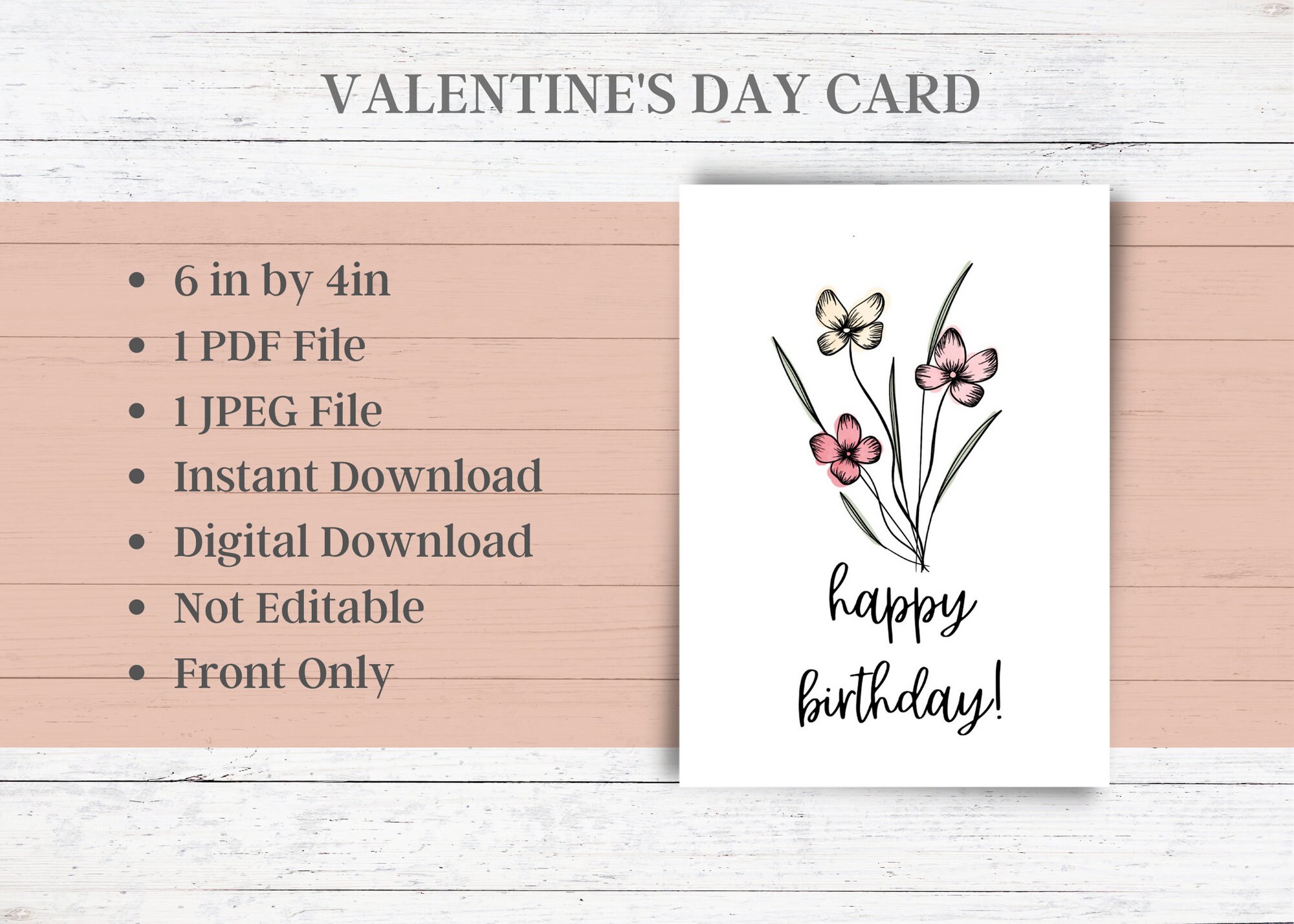 Happy Birthday Card Printable, Digital Download, Birthday Card, Digital ...