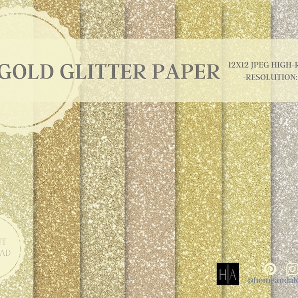 Gold Glitter Paper - Etsy