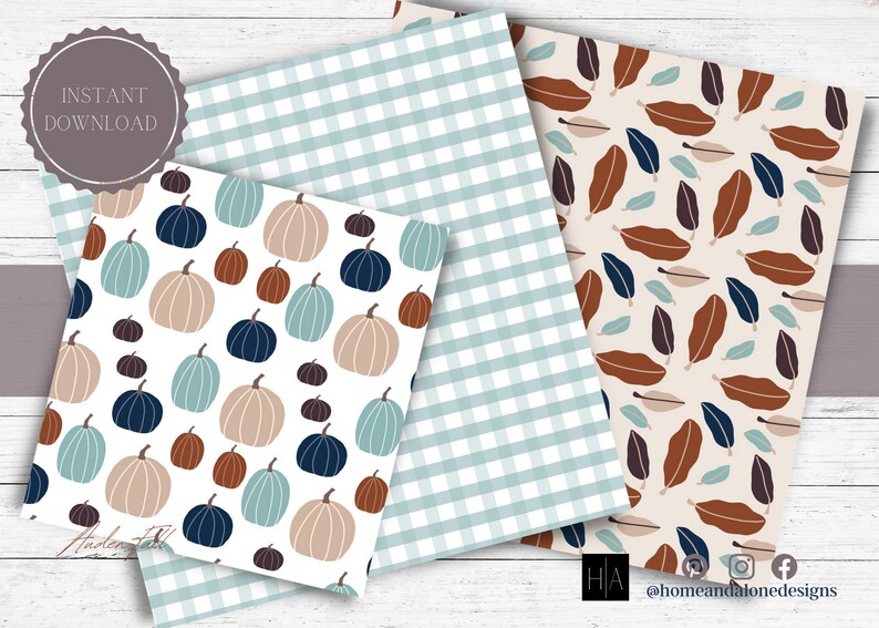 14 Fall Digital Papers Fall Scrapbook Paper Fall - Etsy