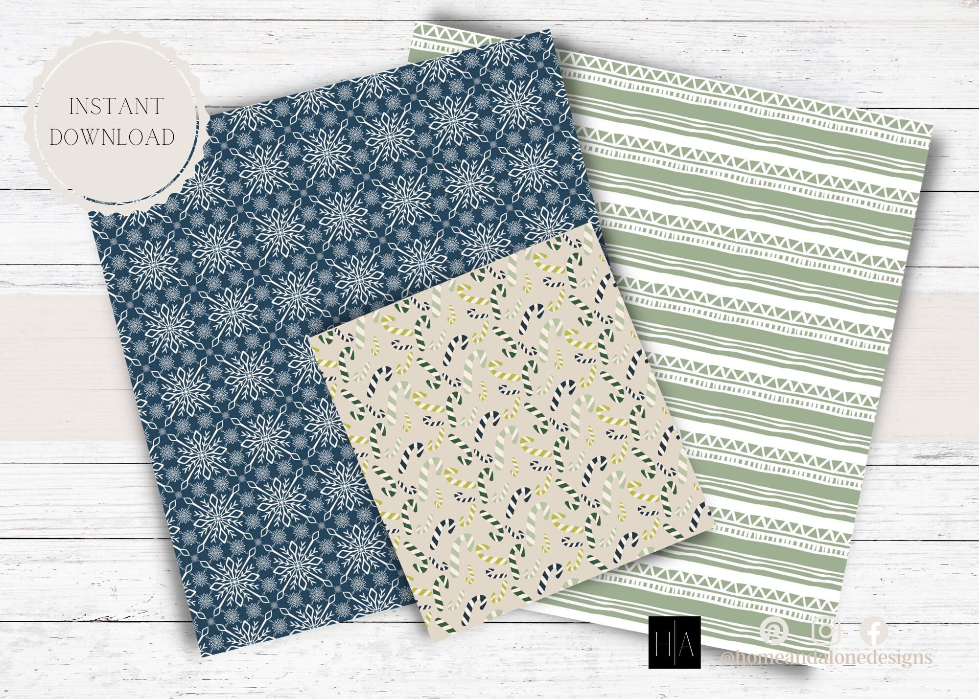 14 Christmas Digital Papers, Christmas Scrapbook Paper, Backgrounds ...