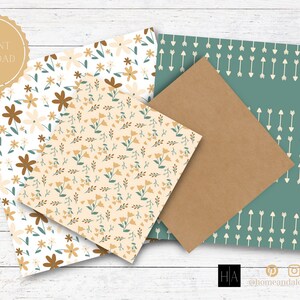 14 Seamless Boho Digital Papers, Boho Scrapbook Paper, Boho Backgrounds ...