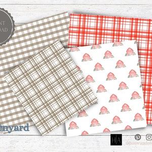 Farm Animals Digital Paper, Farm Animals Nursery Digital Paper, Digital ...