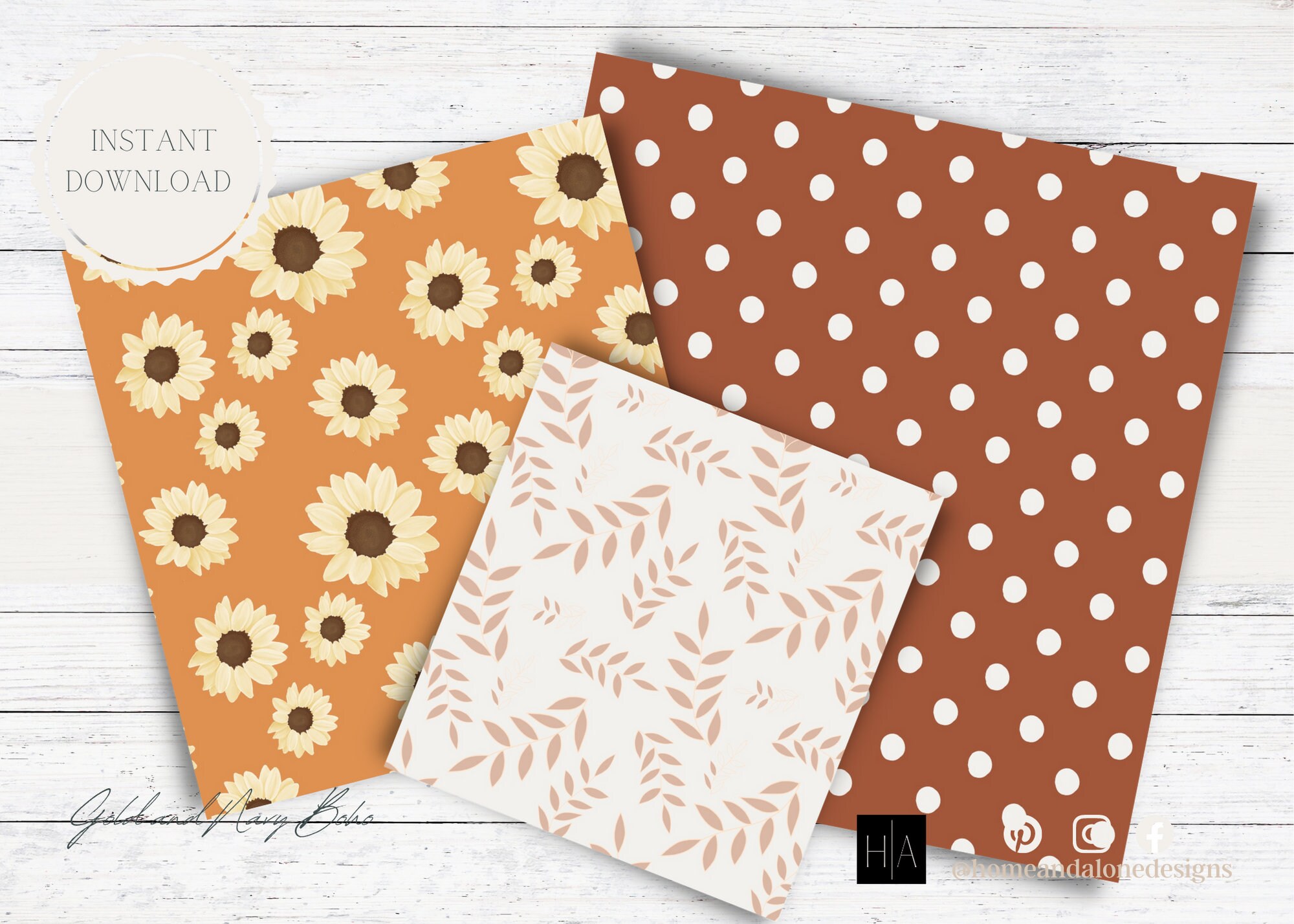 14 Fall Digital Papers Fall Scrapbook Paper Fall - Etsy