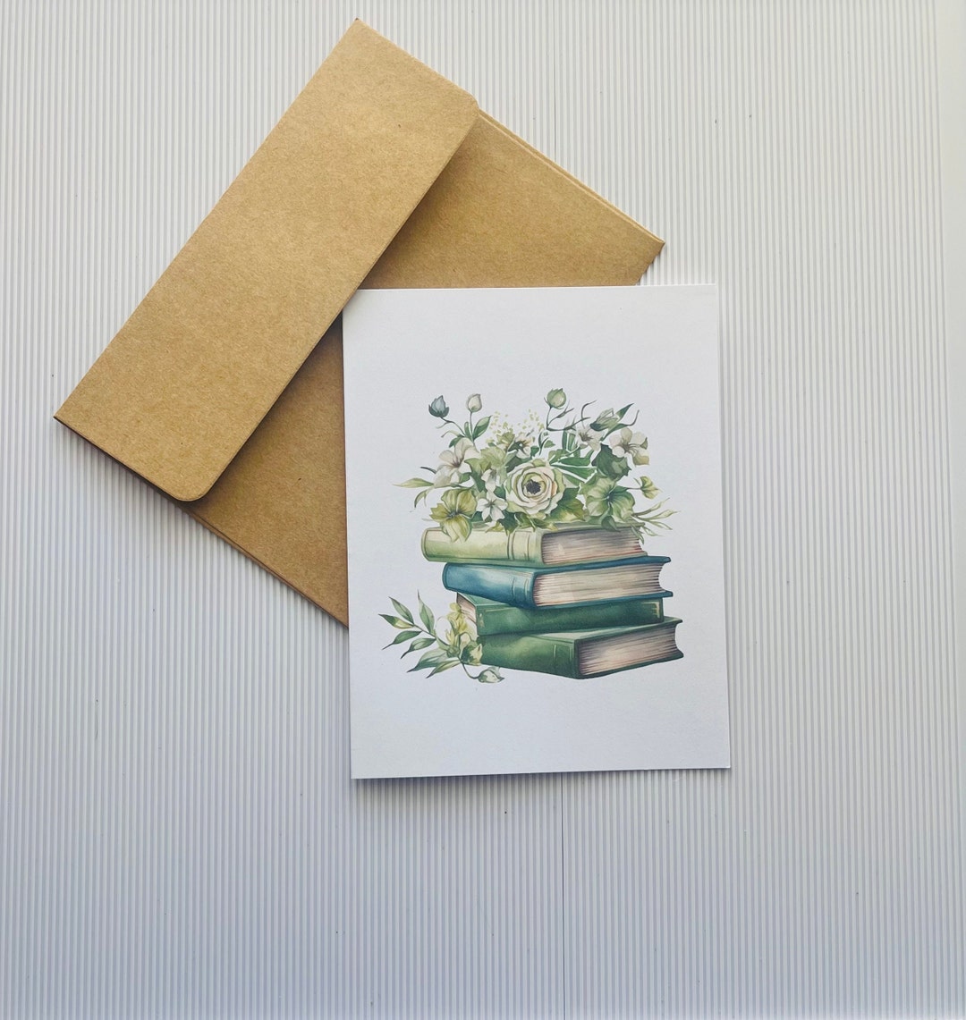 Books Note Cards, Cards for a Reader, Note Cards, Blank Cards, Thank ...