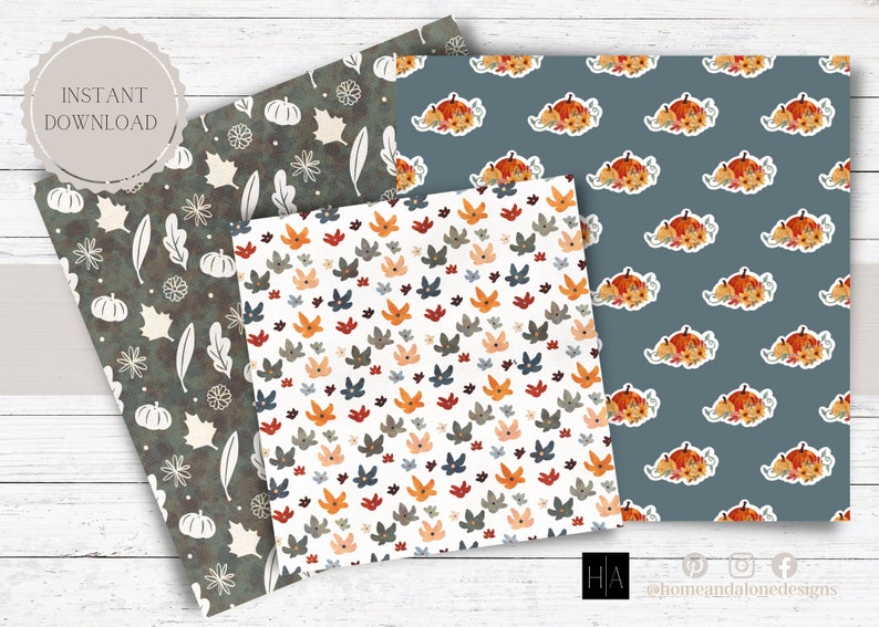 14 Fall Digital Papers, Fall Scrapbook Paper, Fall Backgrounds ...