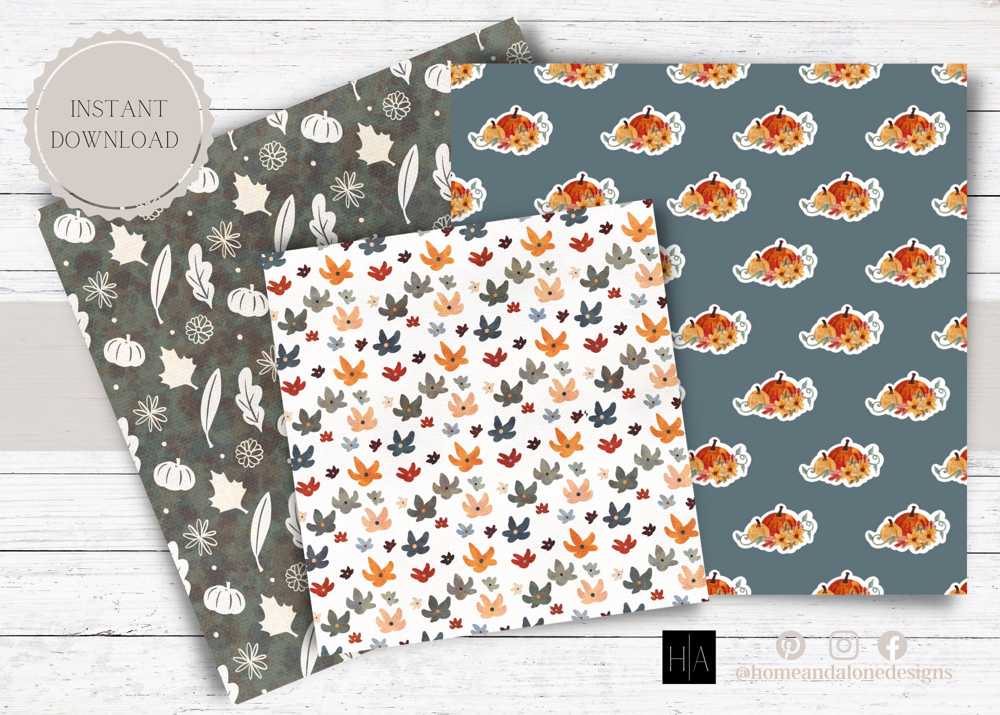 14 Fall Digital Papers, Fall Scrapbook Paper, Fall Backgrounds ...