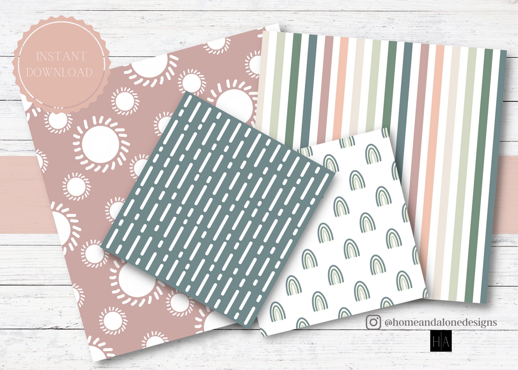 14 Boho Digital Papers, Boho Scrapbook Paper, Boho Backgrounds, Boho ...