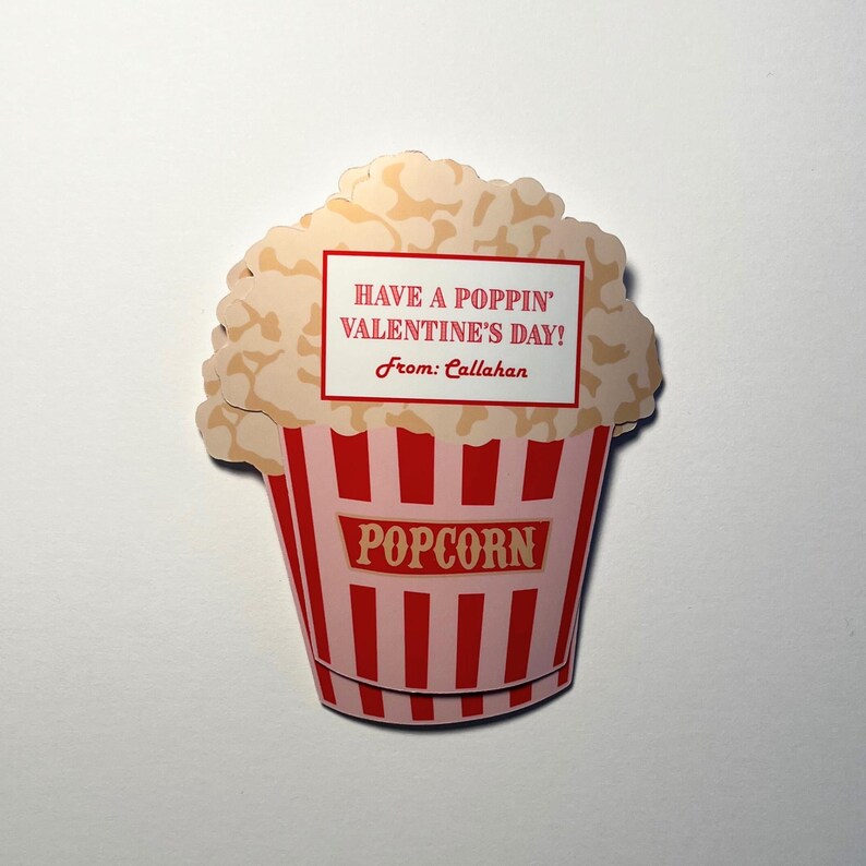 Valentine’s Popcorn Sticker Favor – “have a Poppin’ Valentine’s Day ...