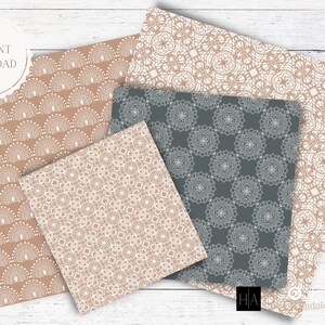 Digital Papers, Boho Scrapbook Paper, Boho Backgrounds, Boho Patterns ...