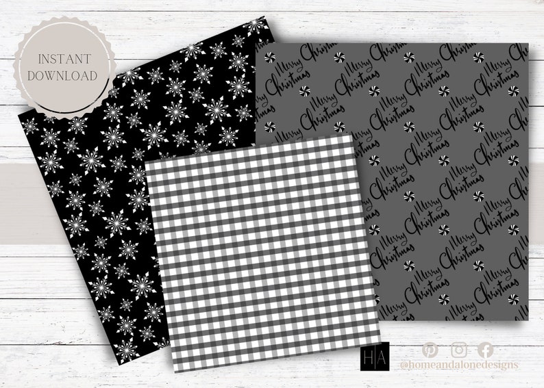 14 Christmas Digital Papers, Christmas Scrapbook Paper, Backgrounds ...