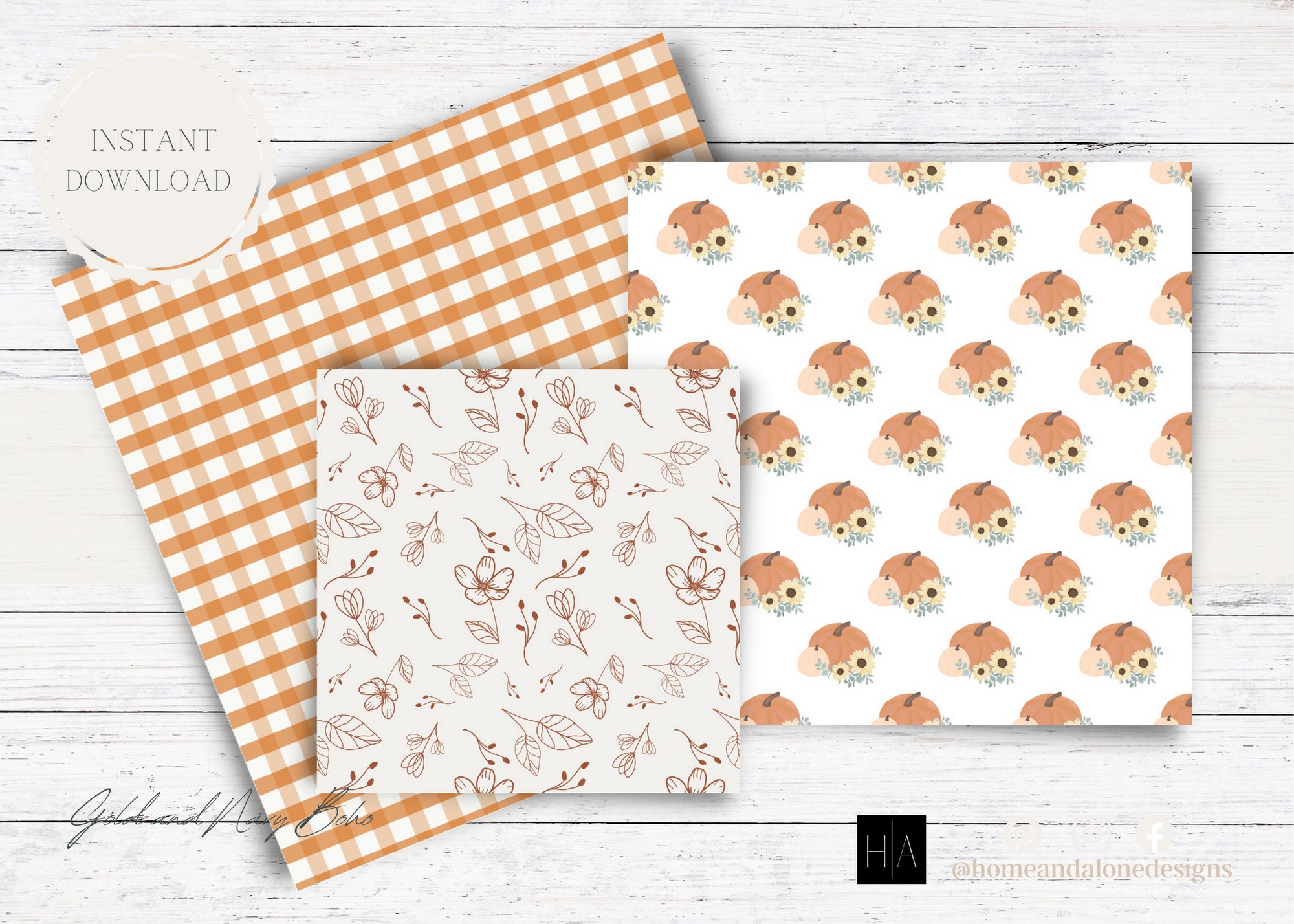 14 Fall Digital Papers Fall Scrapbook Paper Fall - Etsy