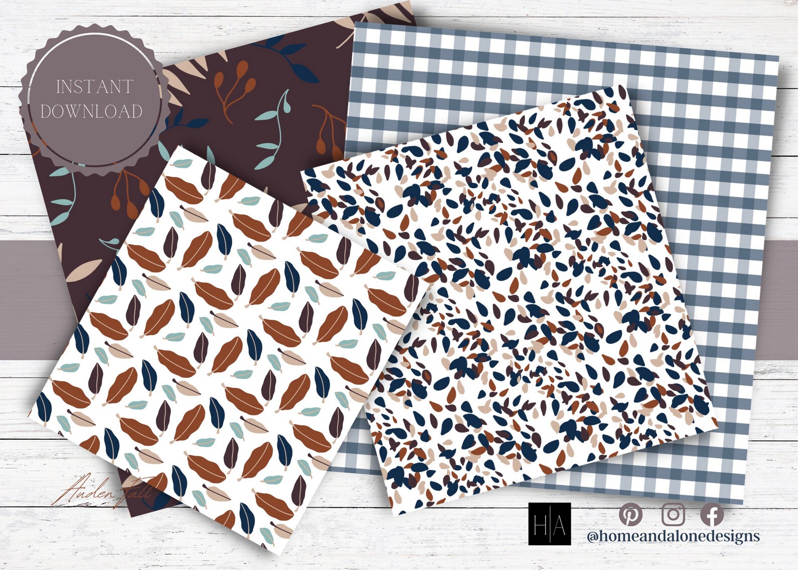 14 Fall Digital Papers Fall Scrapbook Paper Fall - Etsy