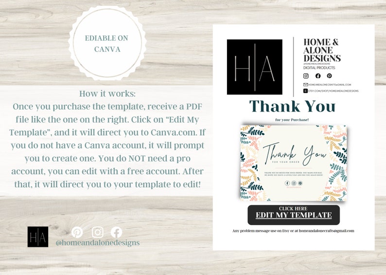 Business Thank You Template, Thank You Template, Editable Thank You ...