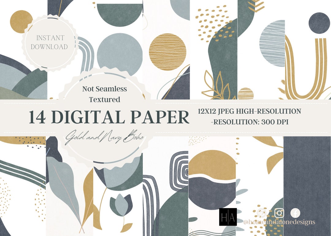 14 Boho Digital Papers, Boho Scrapbook Paper, Boho Backgrounds, Boho ...