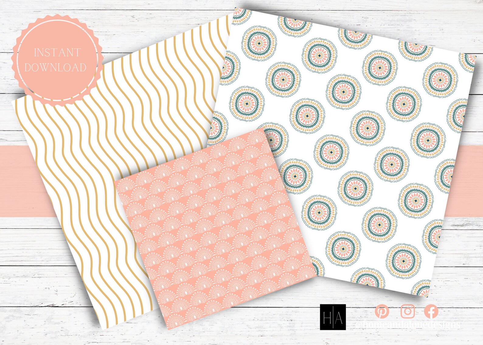 14 Boho Digital Papers, Boho Scrapbook Paper, Boho Backgrounds, Boho ...