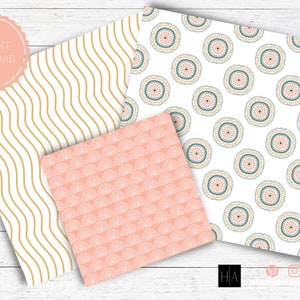 14 Boho Digital Papers, Boho Scrapbook Paper, Boho Backgrounds, Boho ...