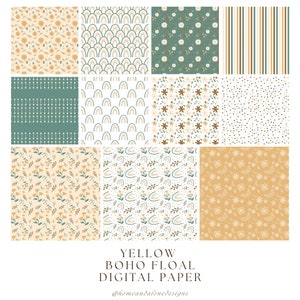 14 Seamless Boho Digital Papers, Boho Scrapbook Paper, Boho Backgrounds ...