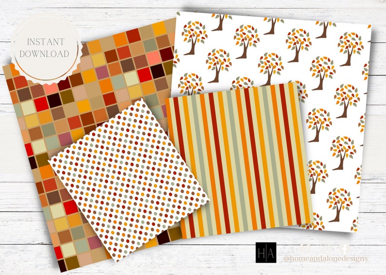14 Fall Digital Papers, Fall Scrapbook Paper, Fall Backgrounds, Fall ...