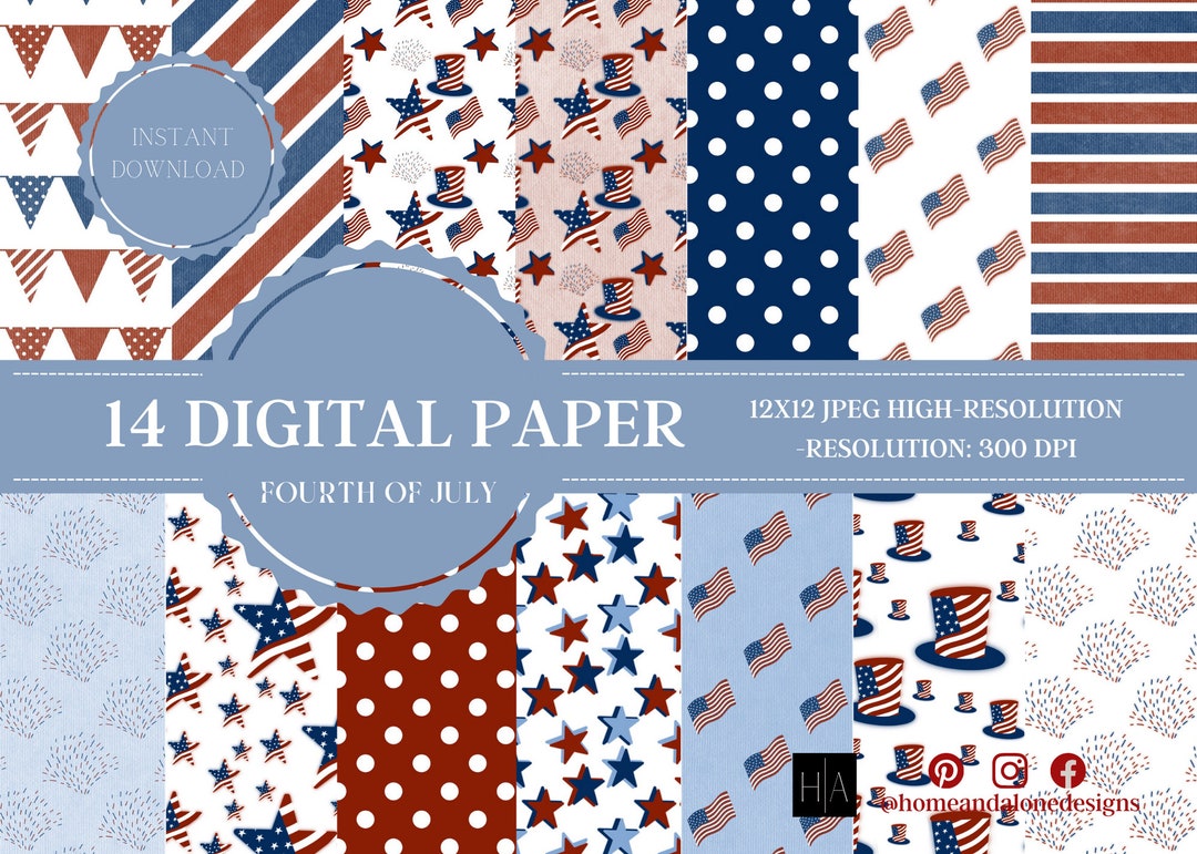 Digital Papers, Patriotic Scrapbook Paper, Patriotic Backgrounds ...