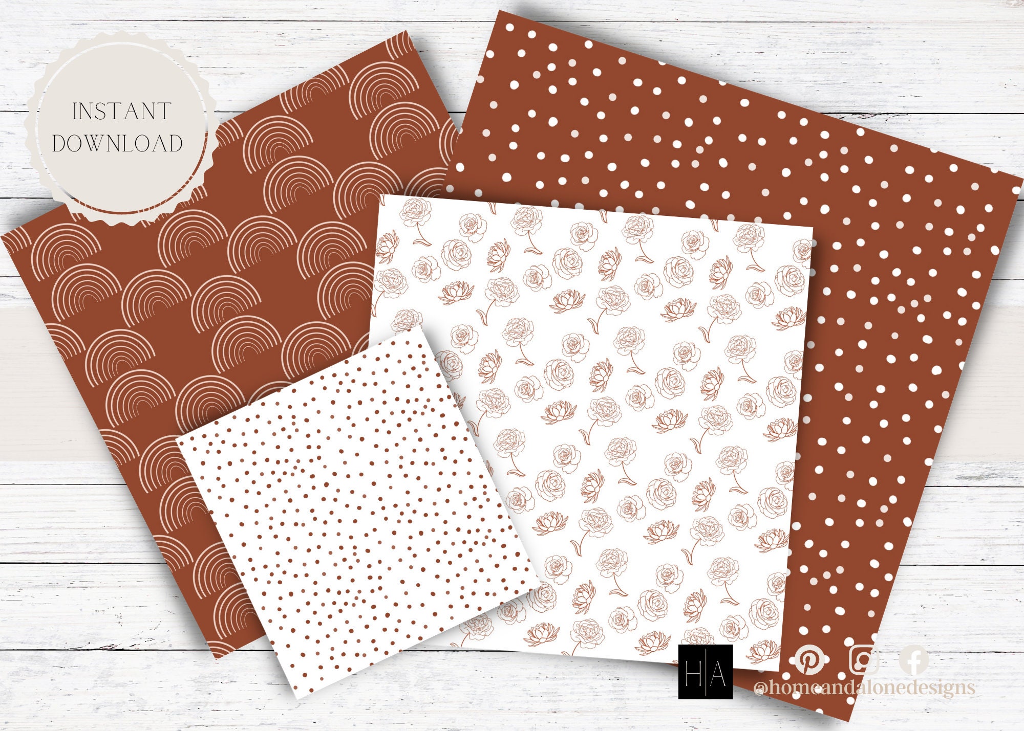 14 Boho Digital Papers Boho Scrapbook Paper Boho - Etsy