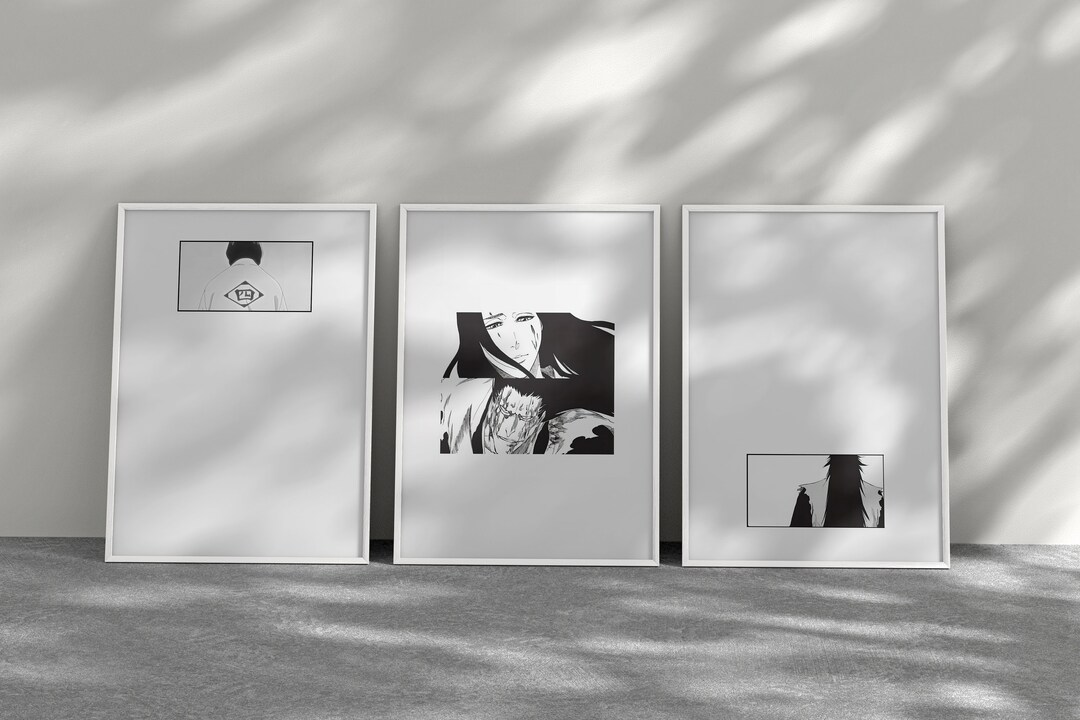 Set of 3 Poster Art Bleach Poster Ichigo Kurosaki Poster Kenpachi ...