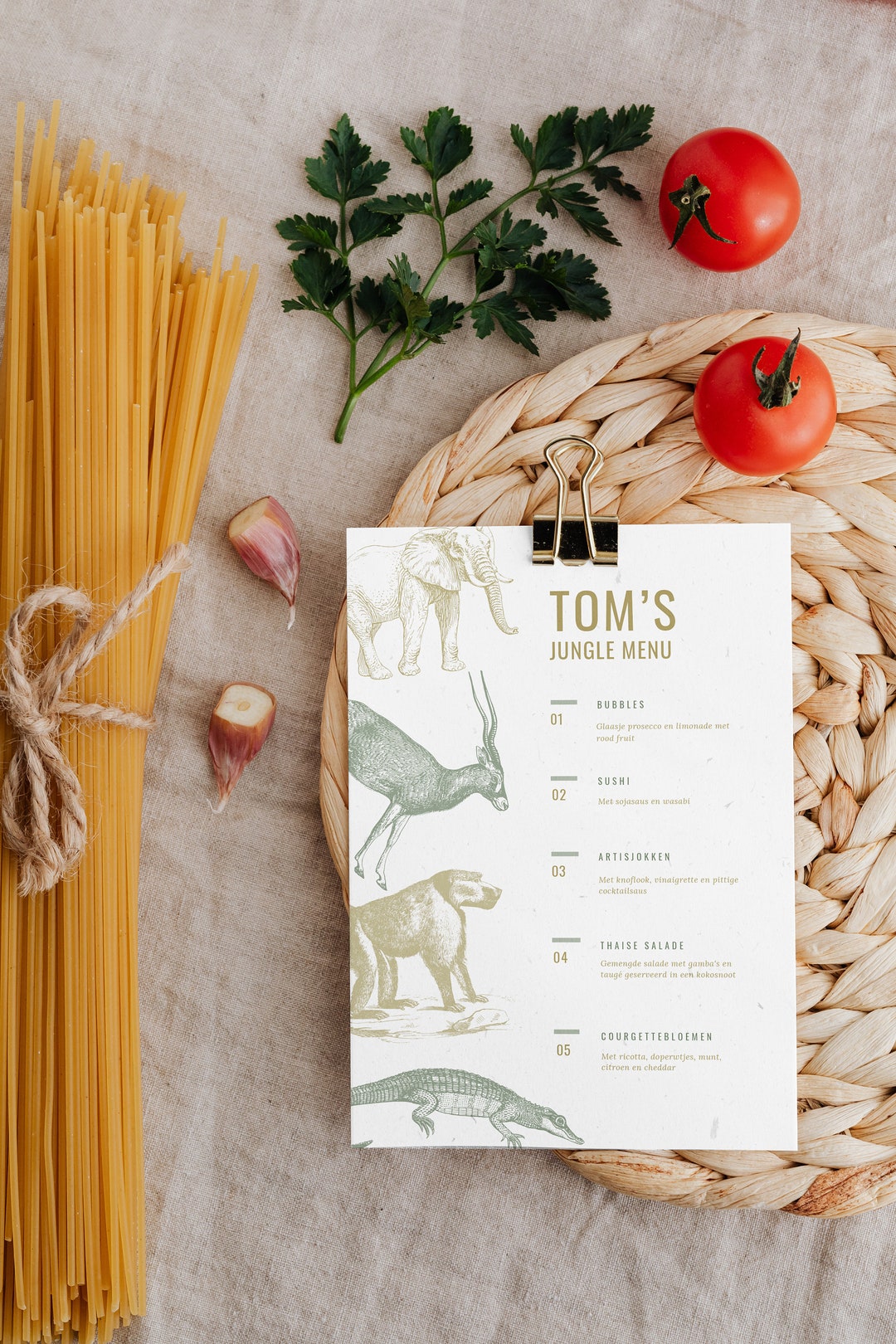 Editable Jungle Theme Diner Menu Card Printable Customizable Safari ...