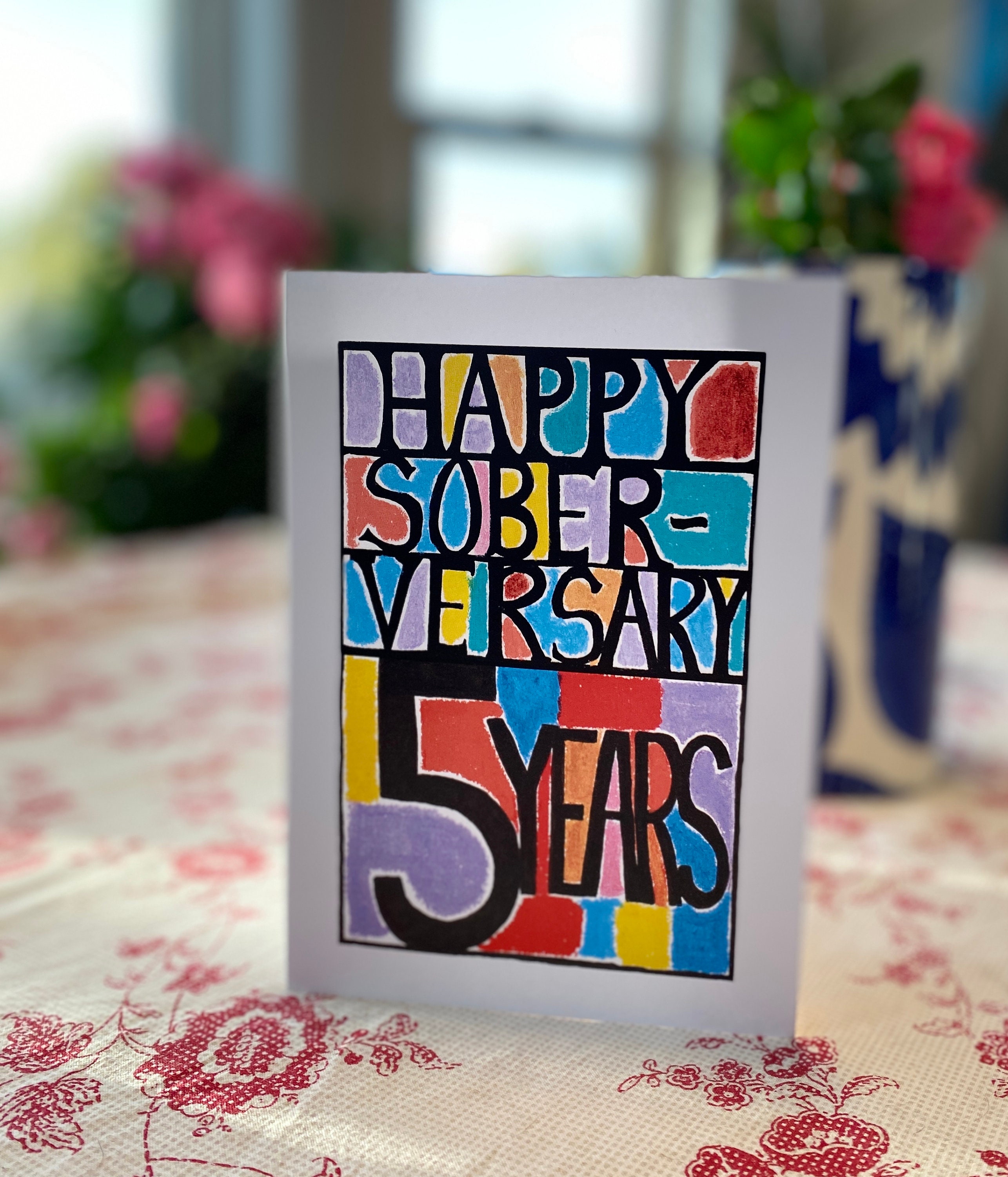 5 YEARS, Five Years Sober, Sobriety Card, AA, Alcoholics Anonymous ...