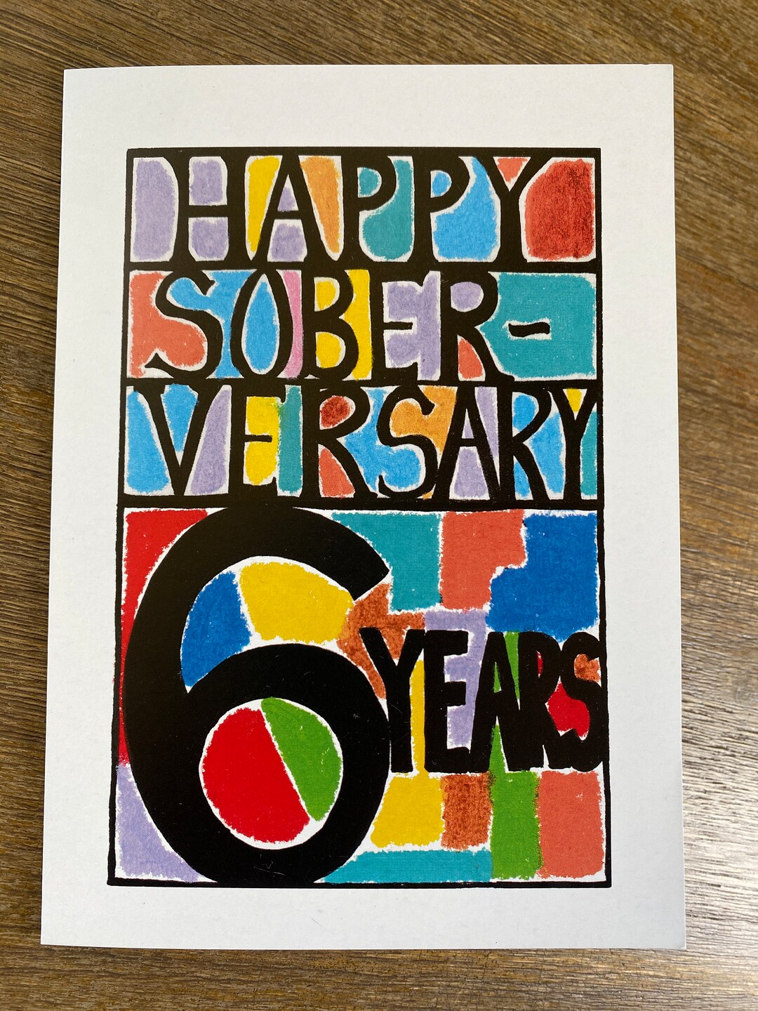 6 YEARS, Six Years Sober, Sobriety Card, AA, Alcoholics Anonymous ...