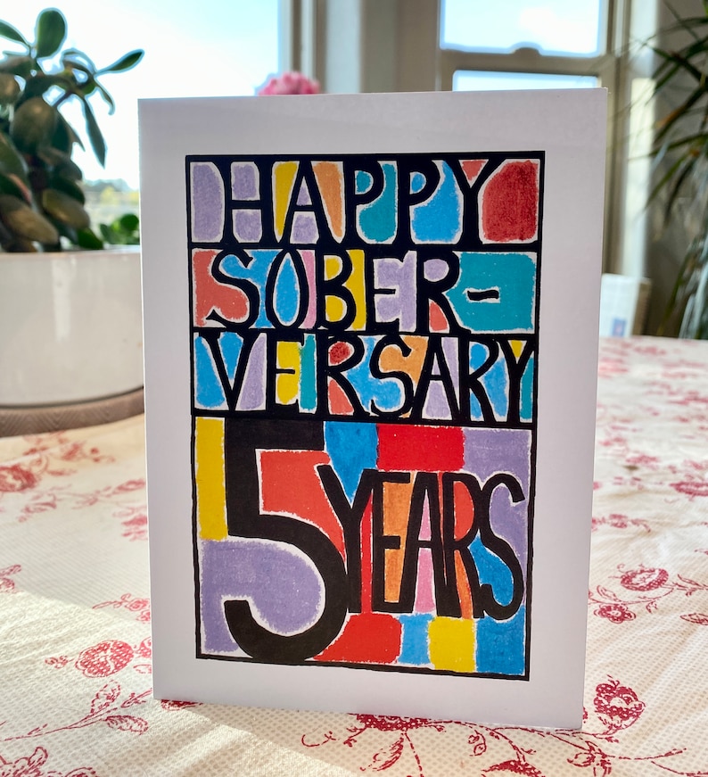 5 YEARS, Five Years Sober, Sobriety Card, AA, Alcoholics Anonymous ...