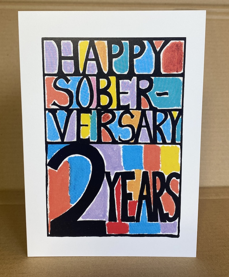 2 YEARS, Two Years, Sobriety Card, AA, Alcoholics Anonymous, Clean ...