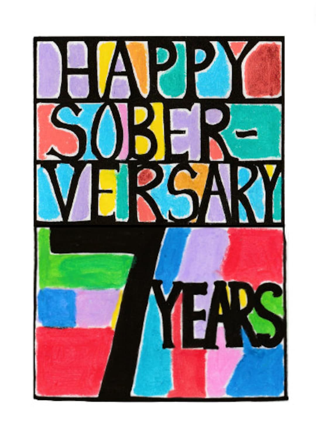 7 YEARS, Seven Years Sober, Sobriety Card, AA, Alcoholics Anonymous ...