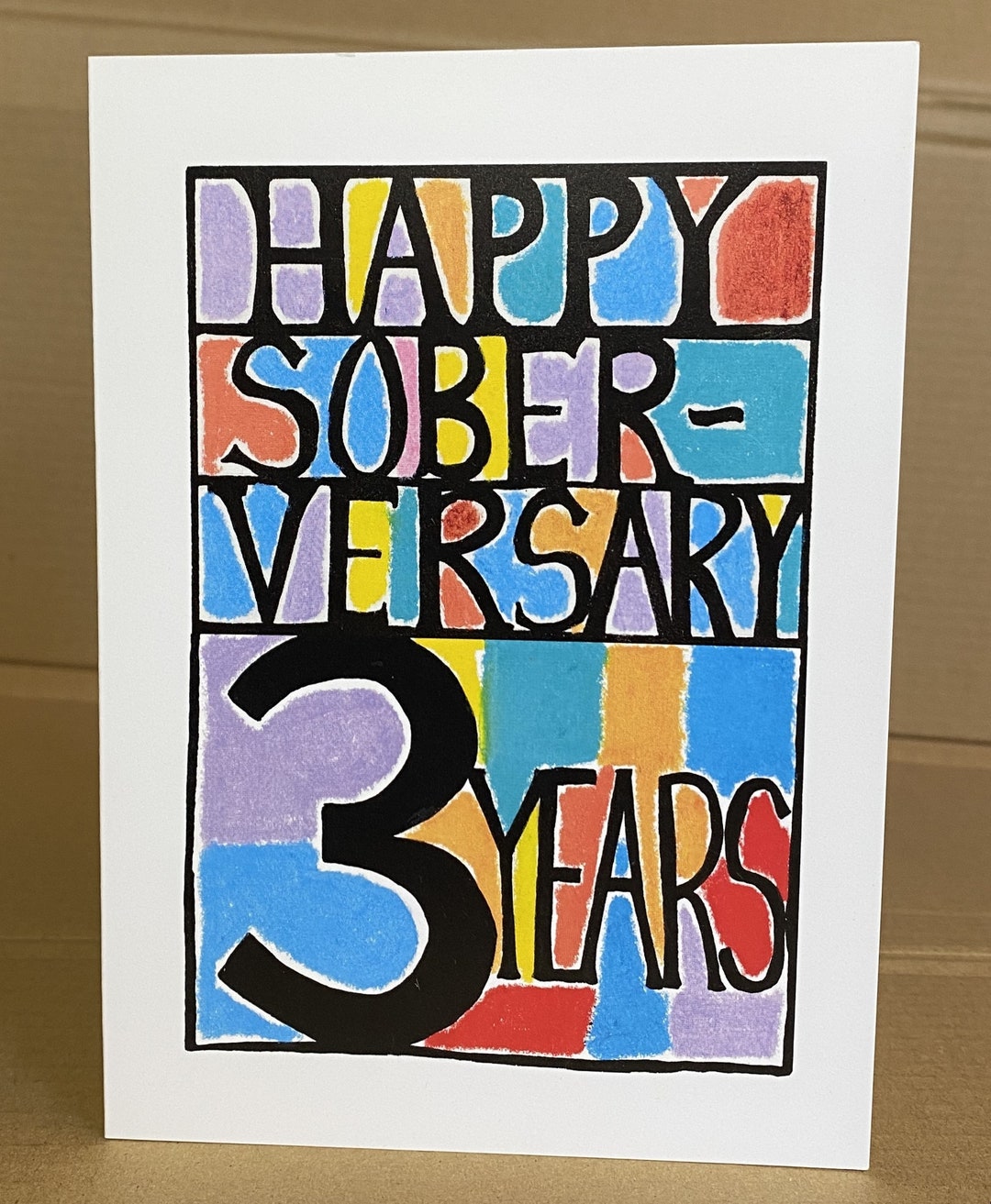 3 YEARS, Three Years Sober, Sobriety Card, AA, Alcoholics Anonymous ...