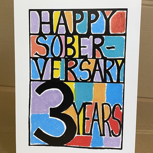 Sober Anniversary Card 5 Years - Etsy