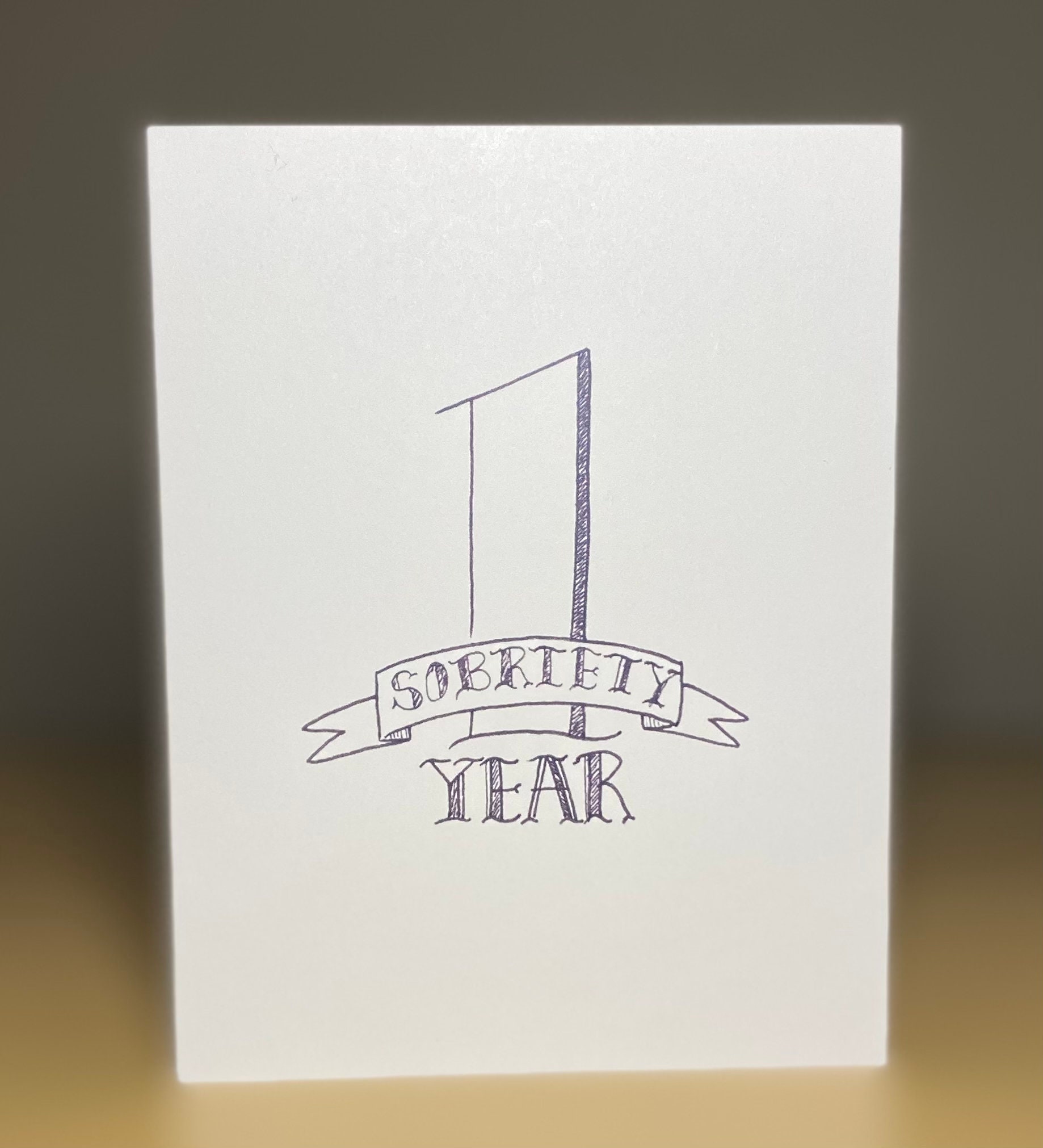 1 Year Sober Anniversary Card Soberversary Alcoholics - Etsy