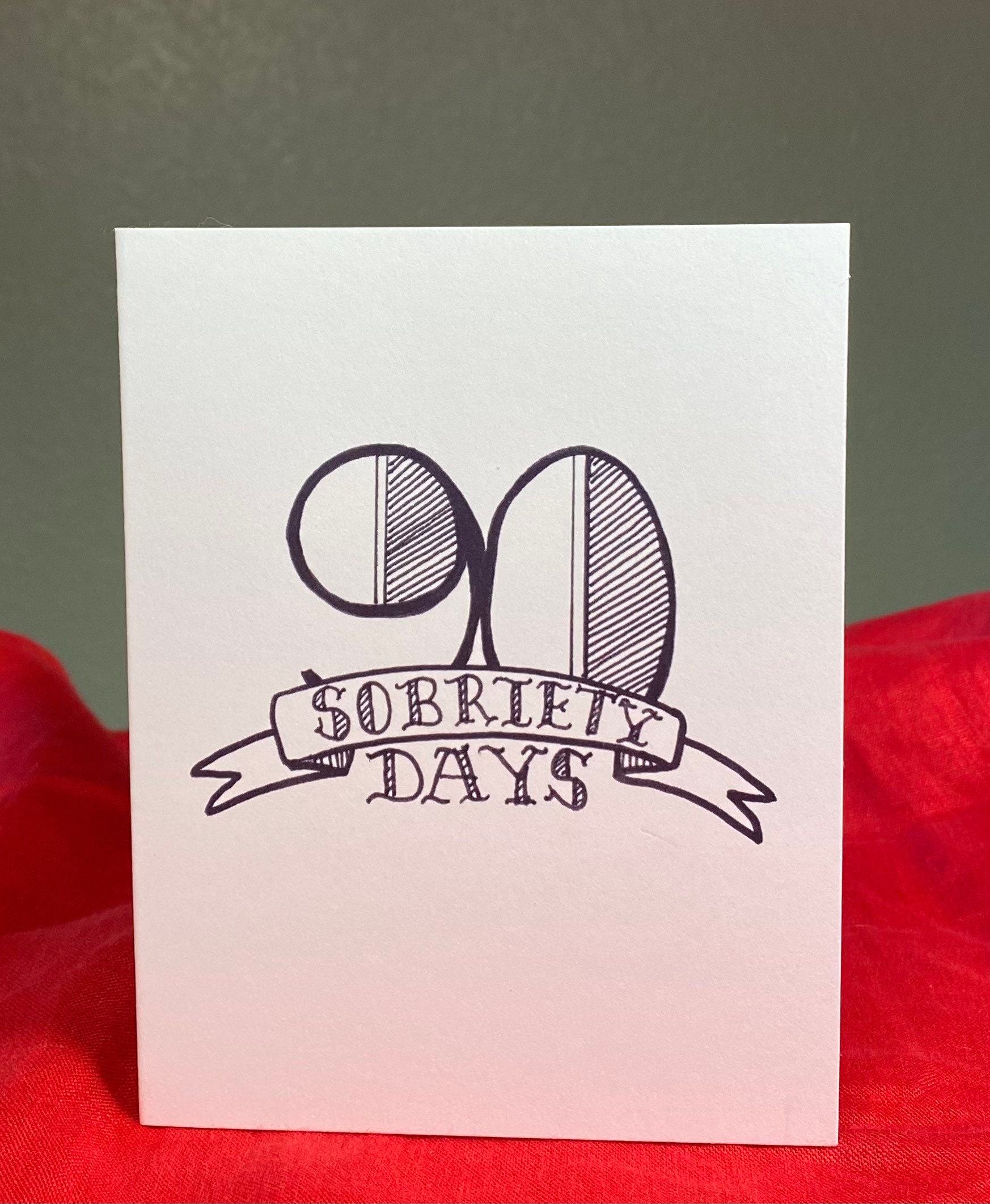 90 Days Sober, Sober Anniversary Card, Soberversary, Alcoholics ...