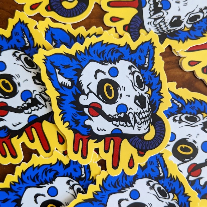 Mousekat Skull Sticker - Etsy