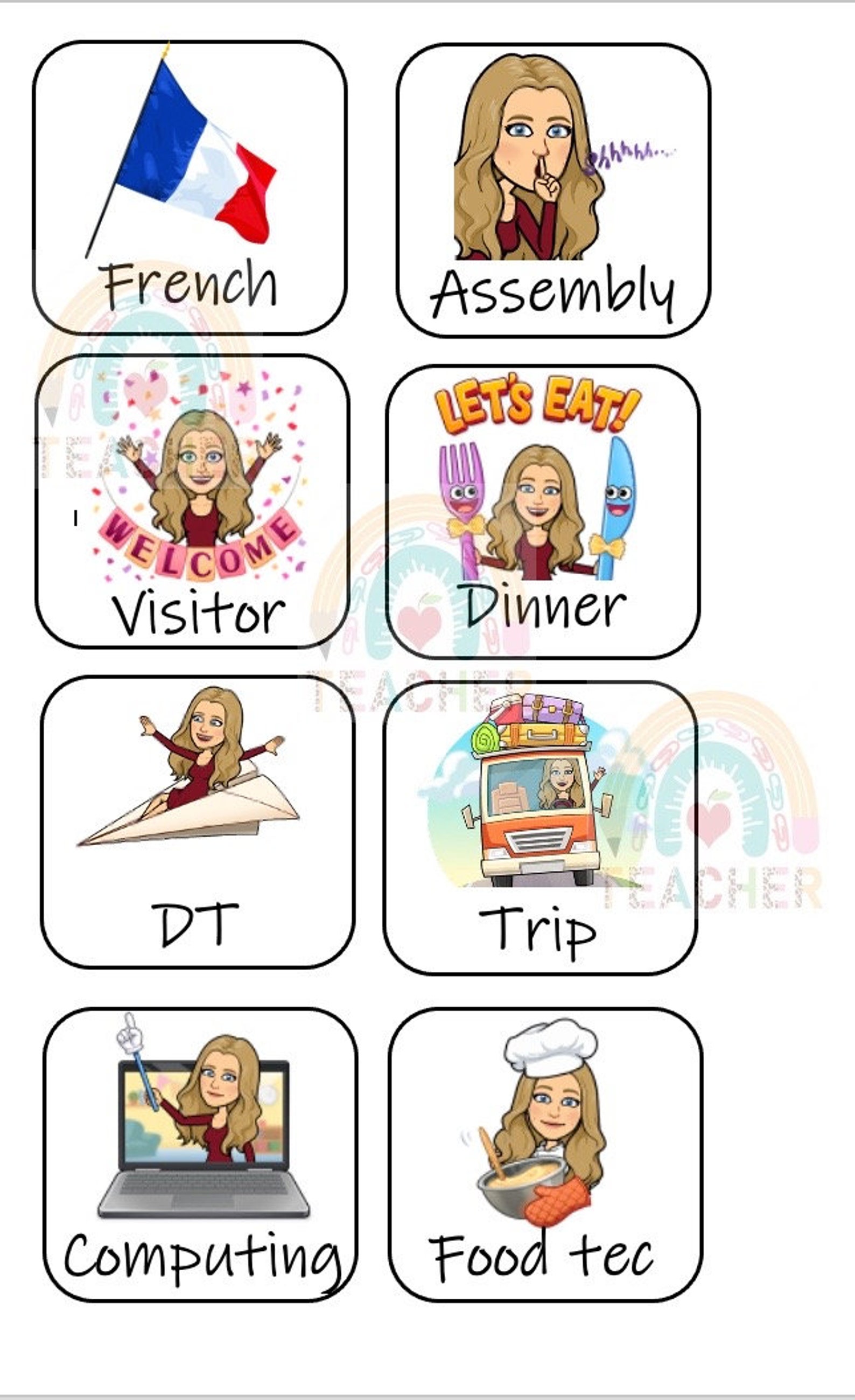 Classroom Visual Timetable: Engage Learners With Bitmoji Support - Etsy