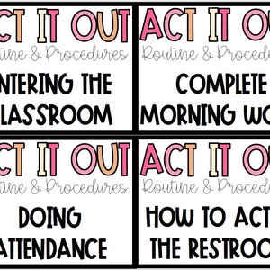 Classroom Routine Charades - Act It Out Learning Game for Students - Etsy