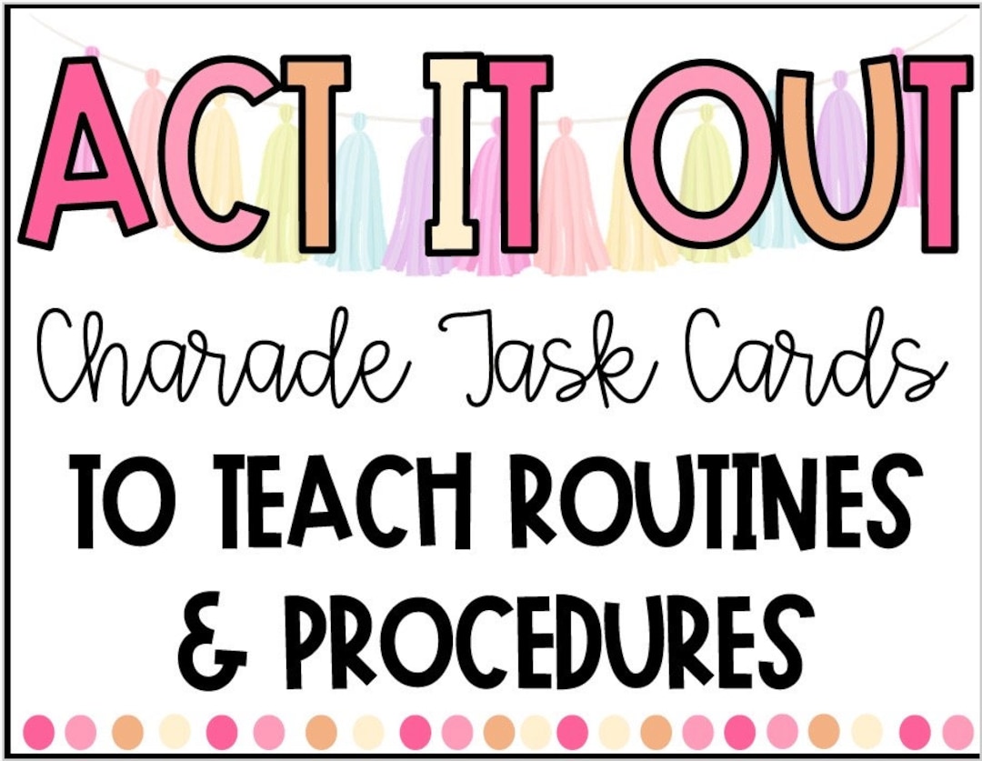 Classroom Routine Charades - Act It Out Learning Game for Students - Etsy