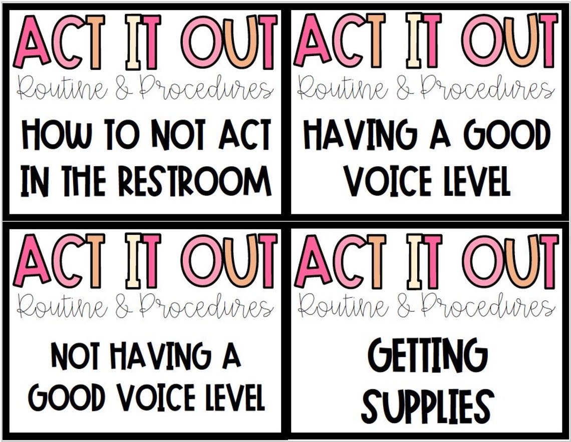 Classroom Routine Charades - Act It Out Learning Game for Students - Etsy