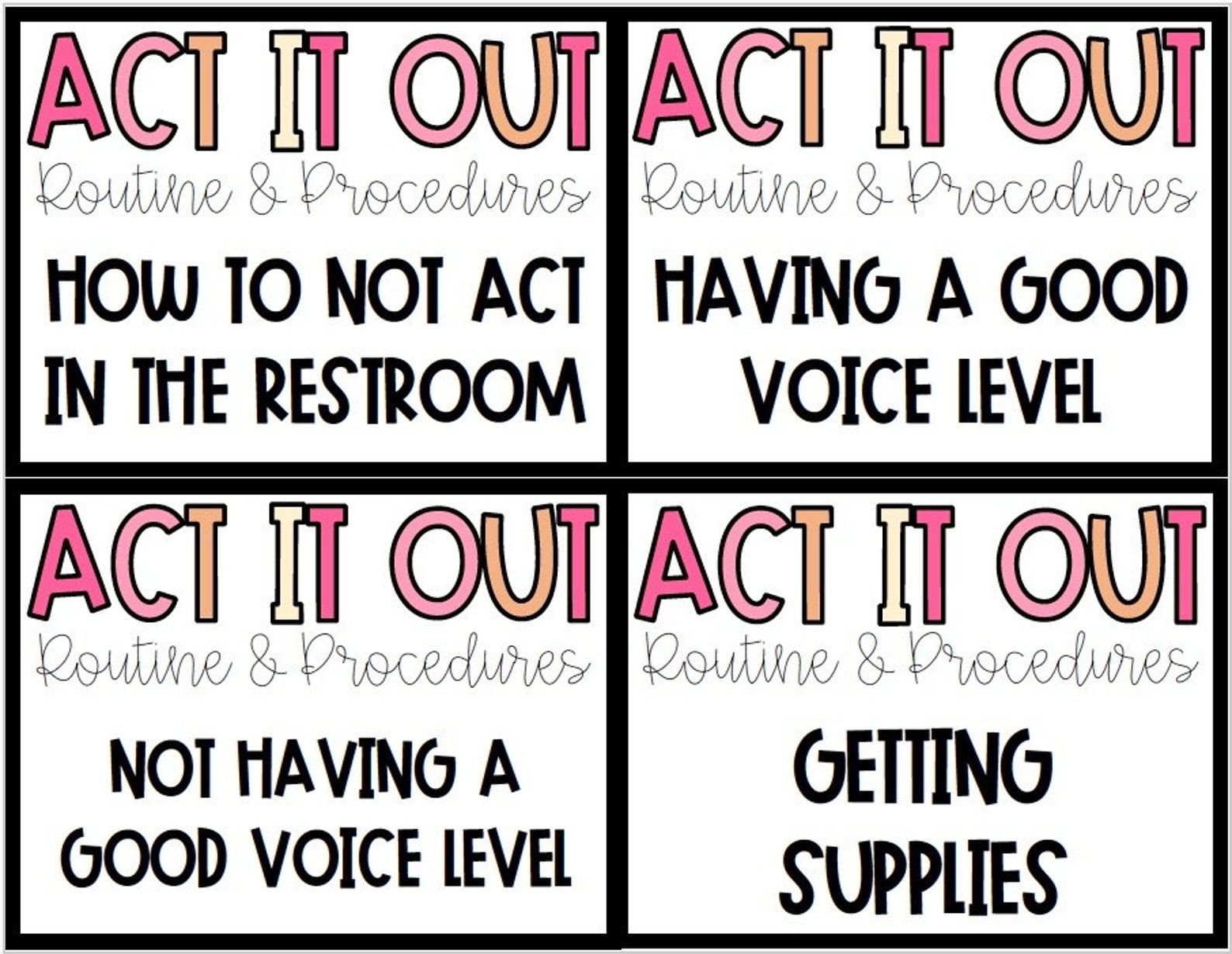 Classroom Routine Charades - Act It Out Learning Game for Students - Etsy