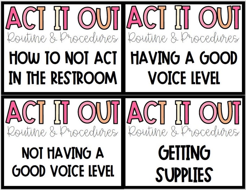 Classroom Routine Charades - Act It Out Learning Game for Students - Etsy