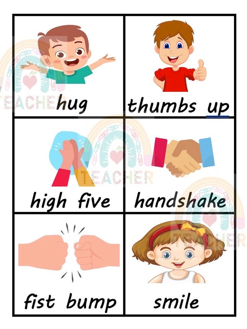 Morning Greeting Poster: Thumbs Up, Handshake, Hug, Smile Portrait ...