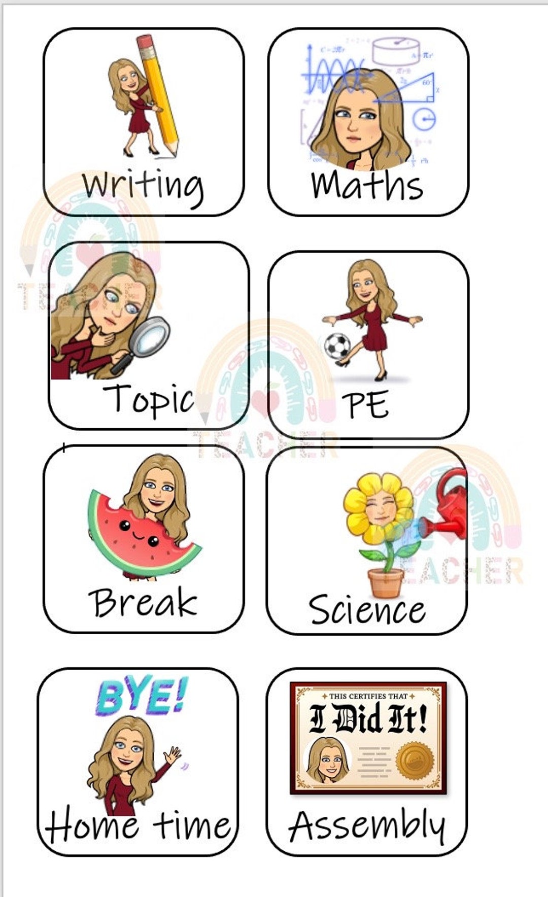Classroom Visual Timetable: Engage Learners With Bitmoji Support - Etsy