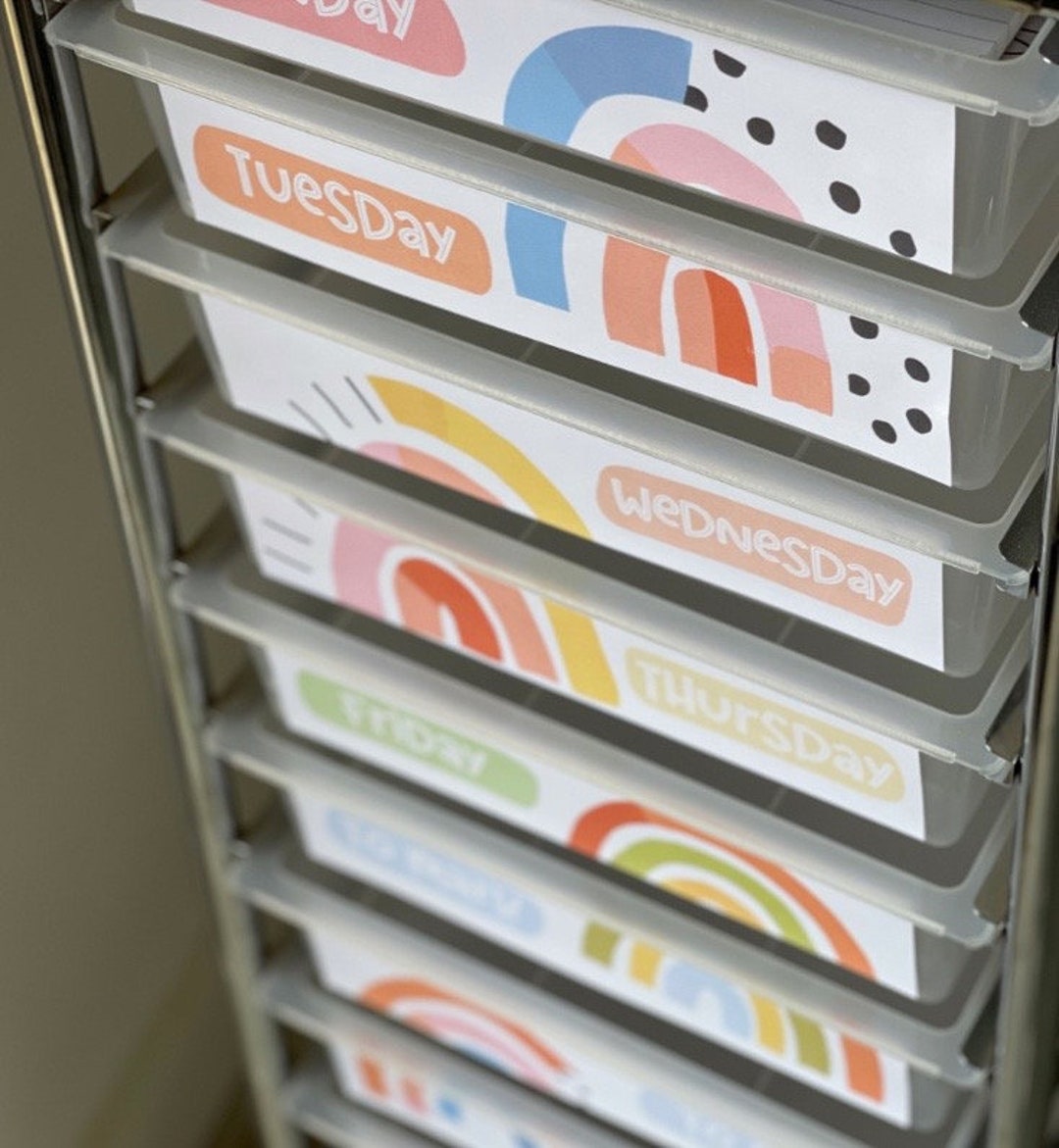 Editable, Colourful Tray Labels for Classroom Organisation. Days of the ...