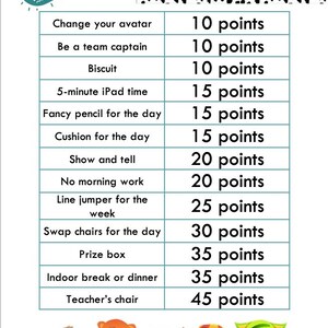 Classroom Dojo Reward Chart: Points Poster for Positive Behavior ...