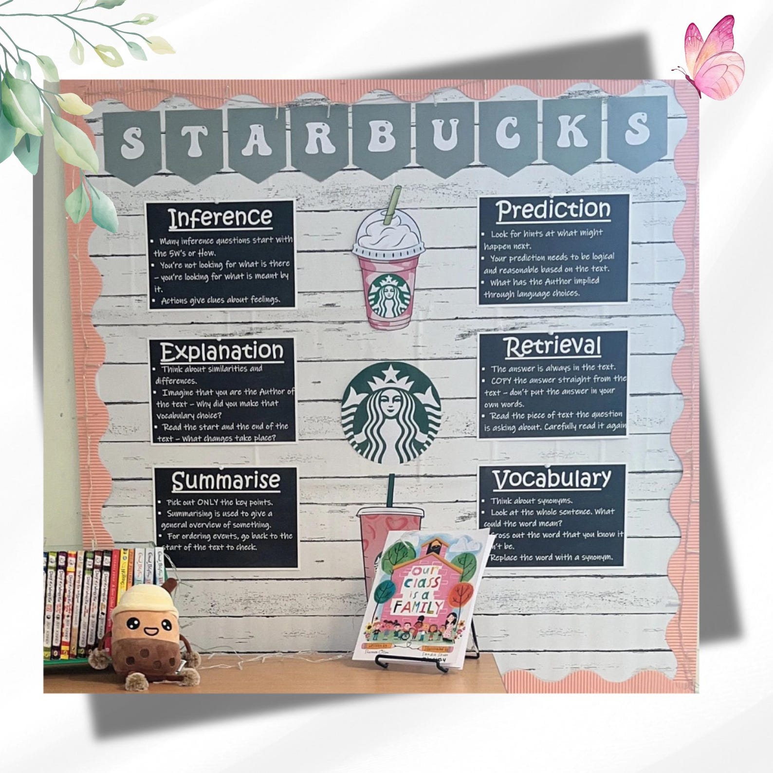 Teacher's Starbucks Chalkboard Reading Display: Classroom Café Theme ...