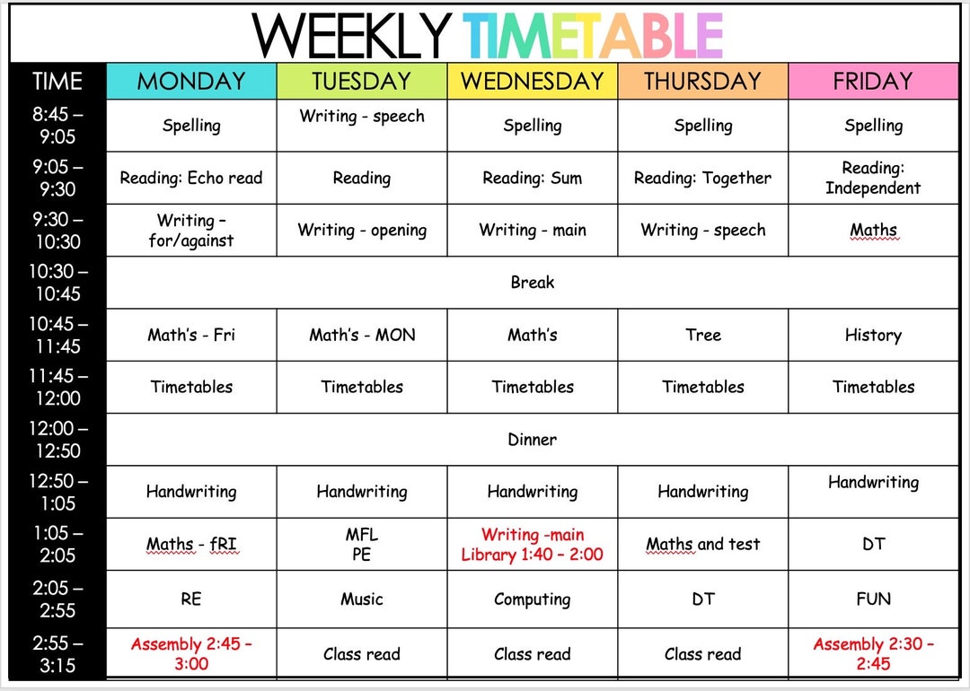 Teacher's Essential: Editable Timetables & Checklists for Classroom ...