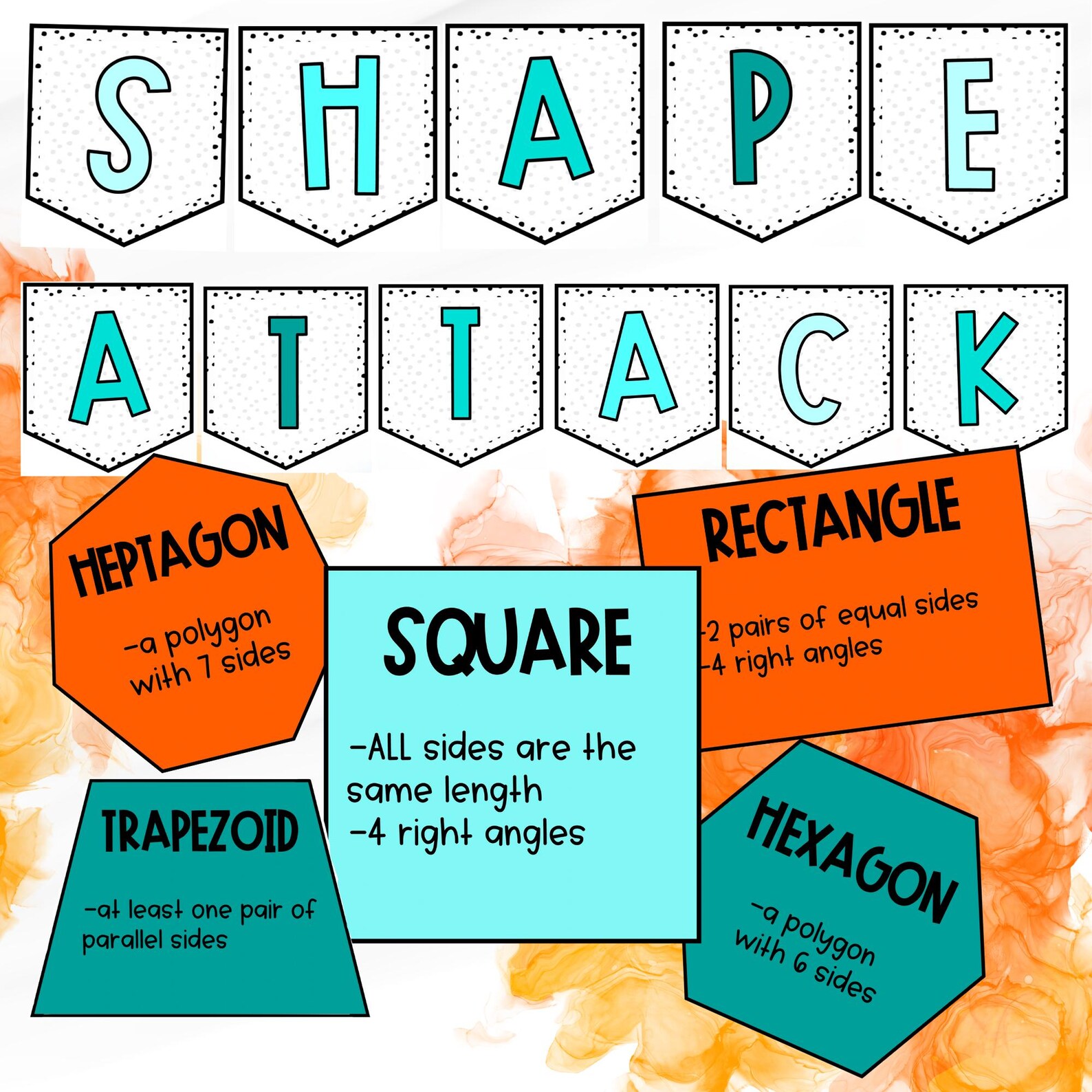 2D Shapes Educational Set: Includes Features and Properties - Etsy