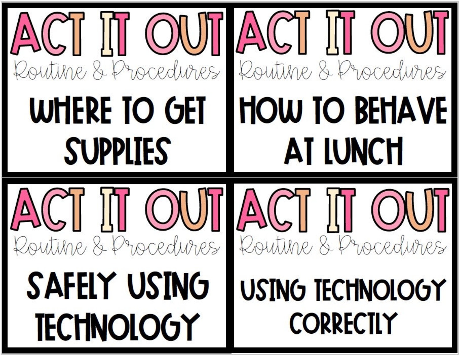 Classroom Routine Charades - Act It Out Learning Game for Students - Etsy